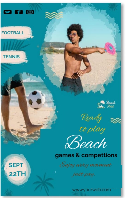 Beach game& compettions p[oster Template | PosterMyWall